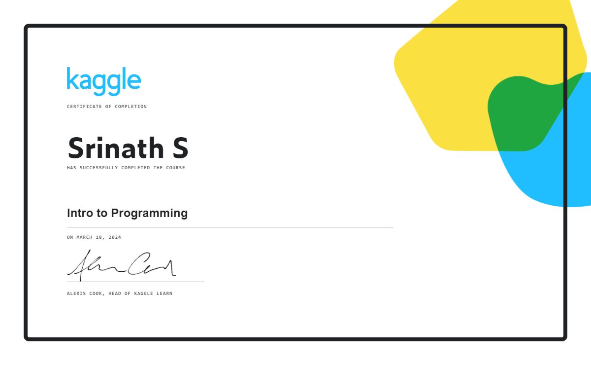 Finished Google Intro to Programming with Python | Srinath Sri posted ... Finished Google Intro to Programming with Python | Srinath Sri posted ...