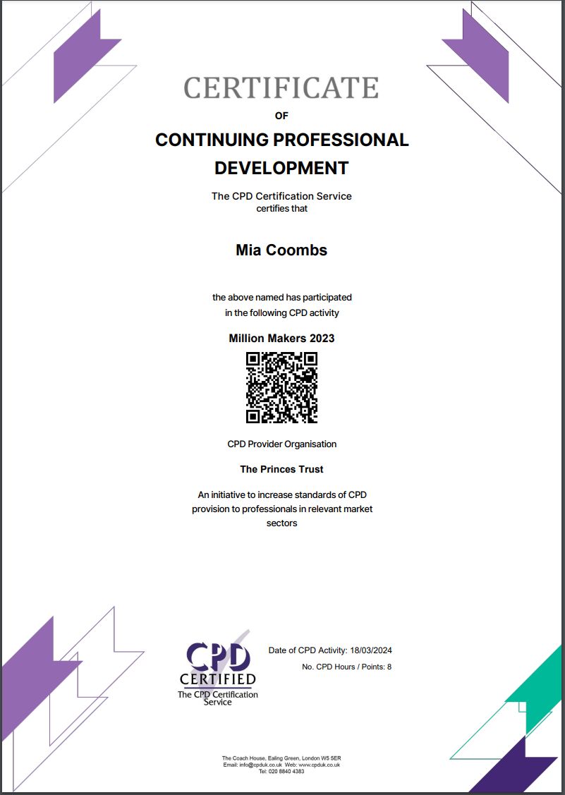 Mia Coombs on LinkedIn: So proud to properly receive my CPD ... Mia Coombs on LinkedIn: So proud to properly receive my CPD ...
