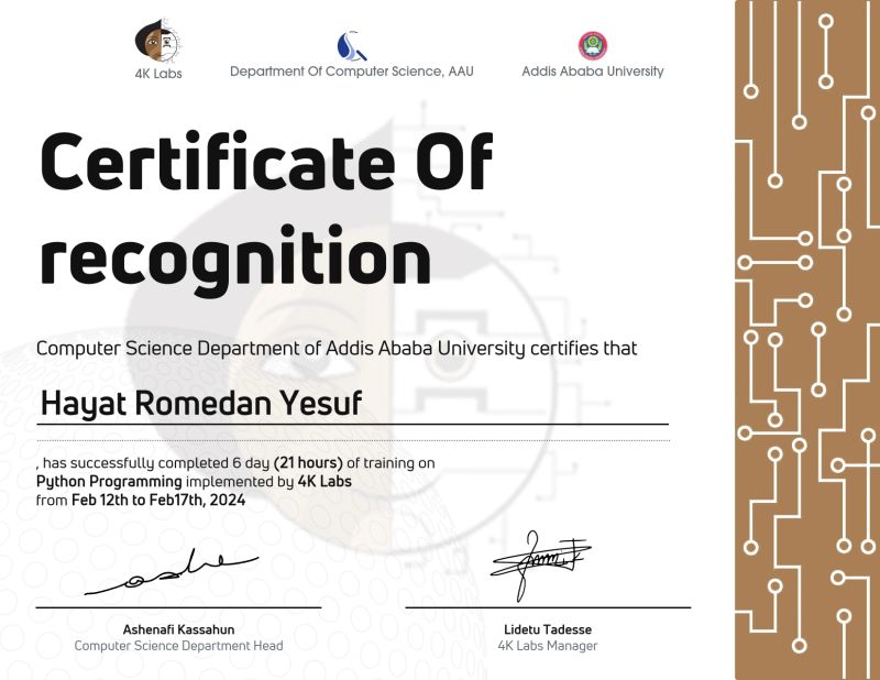 Hayat Romedan on LinkedIn: #python #aau Hayat Romedan on LinkedIn: #python #aau
