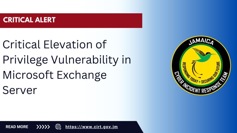 Jamaica CIRT on LinkedIn: π¨ Alert ! CVE-2024-21410 (CVSS score 9.8), is ... Jamaica CIRT on LinkedIn: π¨ Alert ! CVE-2024-21410 (CVSS score 9.8), is ...