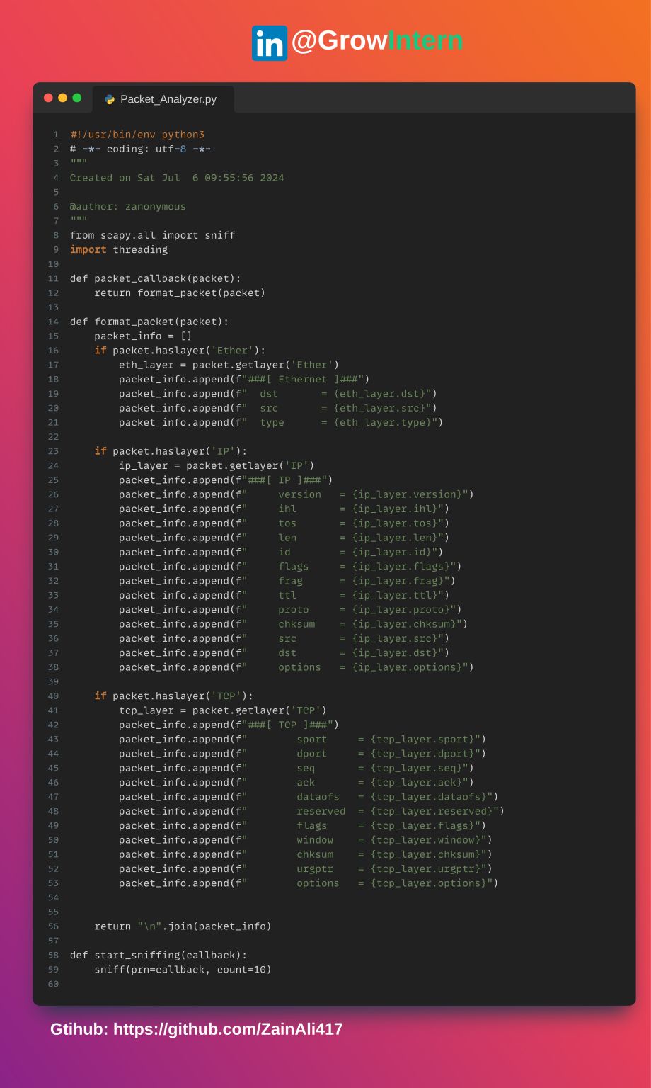 Zain Ali on LinkedIn: #python #intern #packet #cyber #security #network ... Zain Ali on LinkedIn: #python #intern #packet #cyber #security #network ...