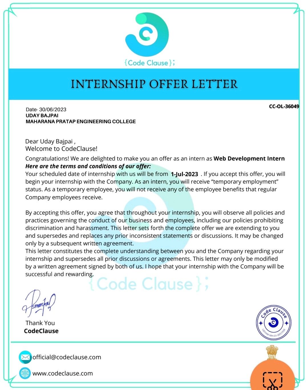 Uday Bajpai on LinkedIn: #codeclause Uday Bajpai on LinkedIn: #codeclause