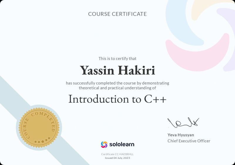 Yassine Hakiri on LinkedIn: #cplusplus #certification #programming # ... Yassine Hakiri on LinkedIn: #cplusplus #certification #programming # ...
