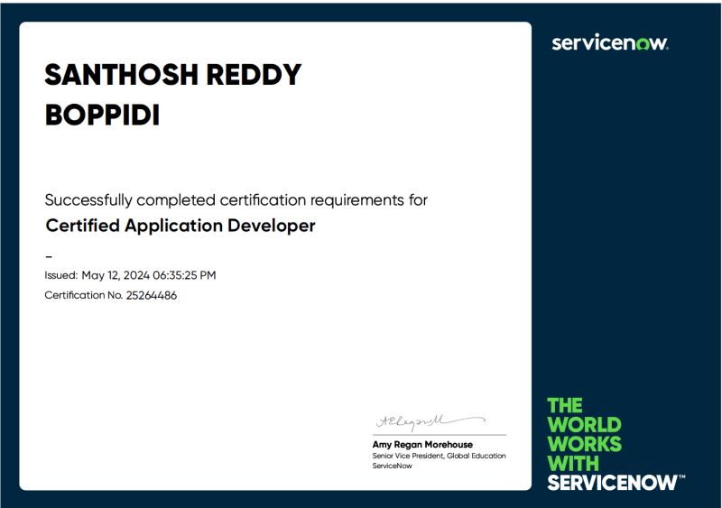 Santhosh Reddy B. on LinkedIn: Successfully completed ServiceNow CAD ... Santhosh Reddy B. on LinkedIn: Successfully completed ServiceNow CAD ...