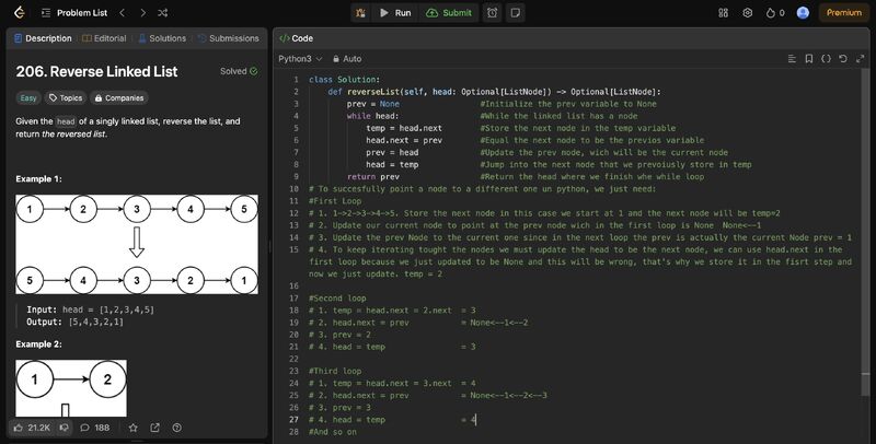 Cristofer Franco Vilchis on LinkedIn: Leetcode Day 9: 206 Reverse ... Cristofer Franco Vilchis on LinkedIn: Leetcode Day 9: 206 Reverse ...