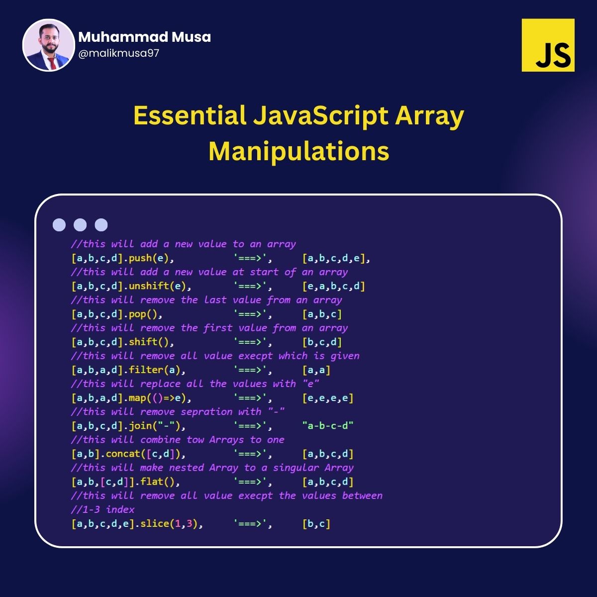 Muhammad Musa Khan on LinkedIn: #reactjs #nodejs #javascript #arrays # ... Muhammad Musa Khan on LinkedIn: #reactjs #nodejs #javascript #arrays # ...