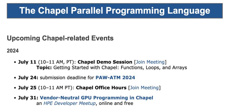 Chapel Programming Language on LinkedIn: #chapel #parallelcomputing # ... Chapel Programming Language on LinkedIn: #chapel #parallelcomputing # ...