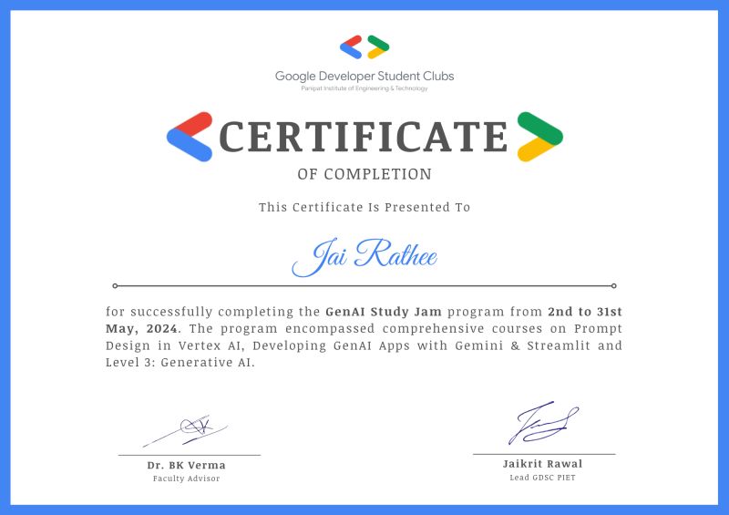 Jai Rathee on LinkedIn: #ai #genai #googledeveloperstudentclubs # ... Jai Rathee on LinkedIn: #ai #genai #googledeveloperstudentclubs # ...