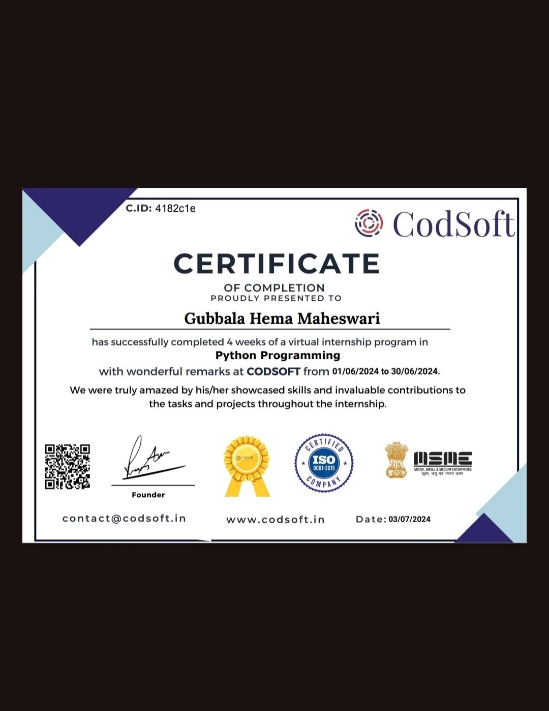 Hema Maheswari Gubbala on LinkedIn: #python #programming #codsoft # ... Hema Maheswari Gubbala on LinkedIn: #python #programming #codsoft # ...