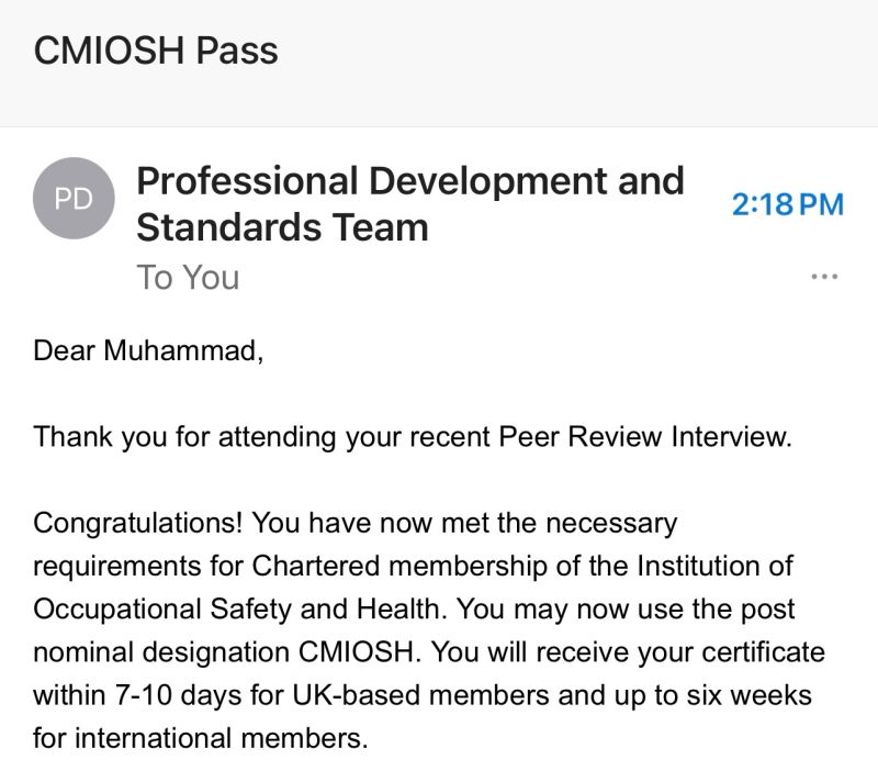 Muhammad Usman CMIOSH on LinkedIn: #cmiosh #peerreview #iosh # ... Muhammad Usman CMIOSH on LinkedIn: #cmiosh #peerreview #iosh # ...