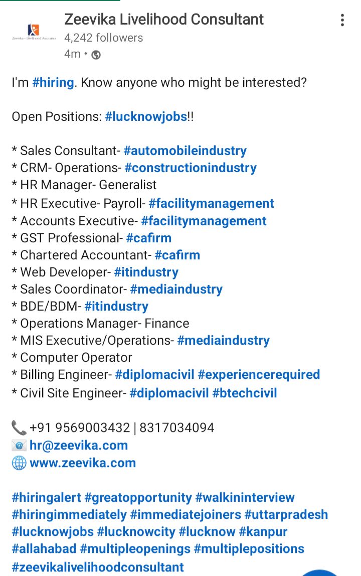 Disha Singh on LinkedIn: #urgentopening Disha Singh on LinkedIn: #urgentopening
