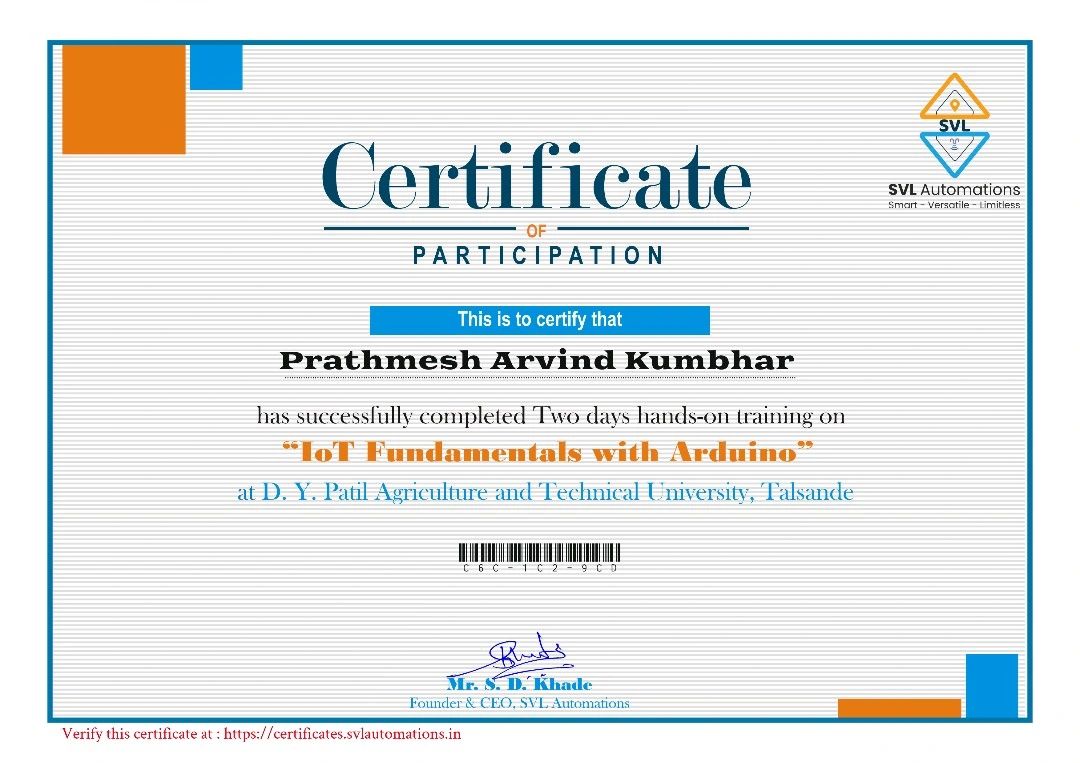 Prathmesh Kumbhar on LinkedIn: #iot #svlautomation Prathmesh Kumbhar on LinkedIn: #iot #svlautomation