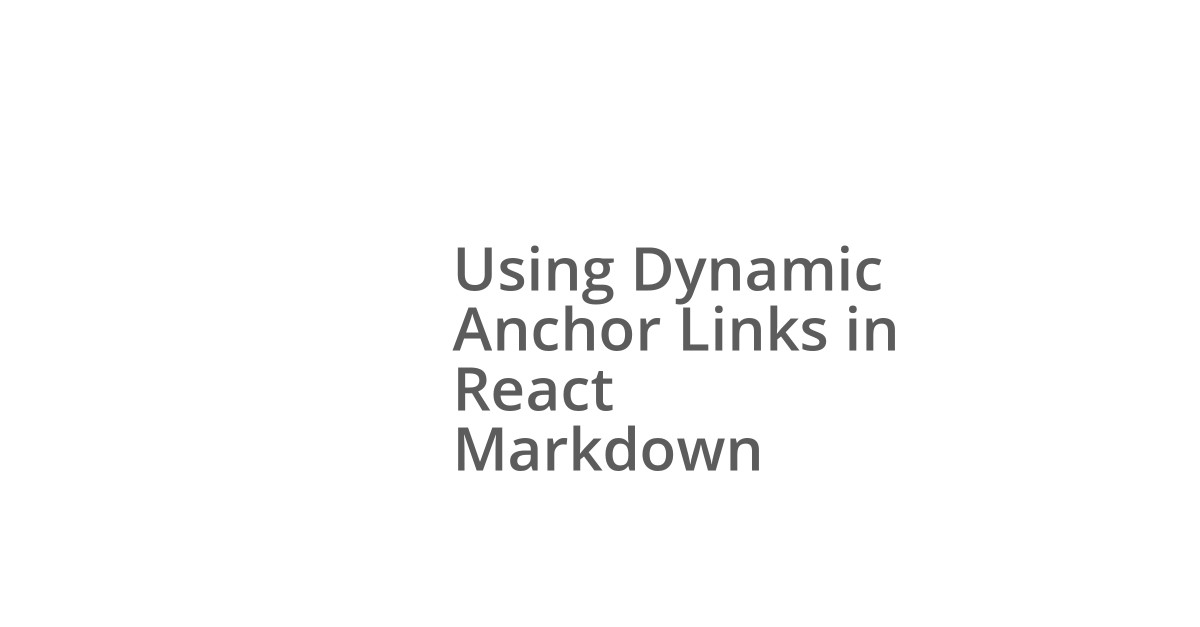 React Jobs on LinkedIn: Using Dynamic Anchor Links in React Markdown React Jobs on LinkedIn: Using Dynamic Anchor Links in React Markdown