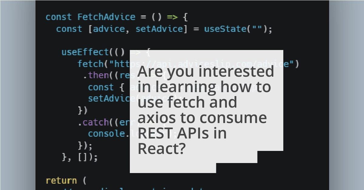 React Jobs on LinkedIn: A Beginner's Guide to Using Fetch and Axios to ... React Jobs on LinkedIn: A Beginner's Guide to Using Fetch and Axios to ...