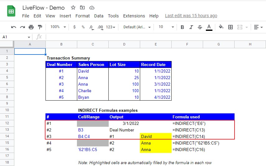 LiveFlow on LinkedIn: INDIRECT Function in Google Sheets: Explained ... LiveFlow on LinkedIn: INDIRECT Function in Google Sheets: Explained ...