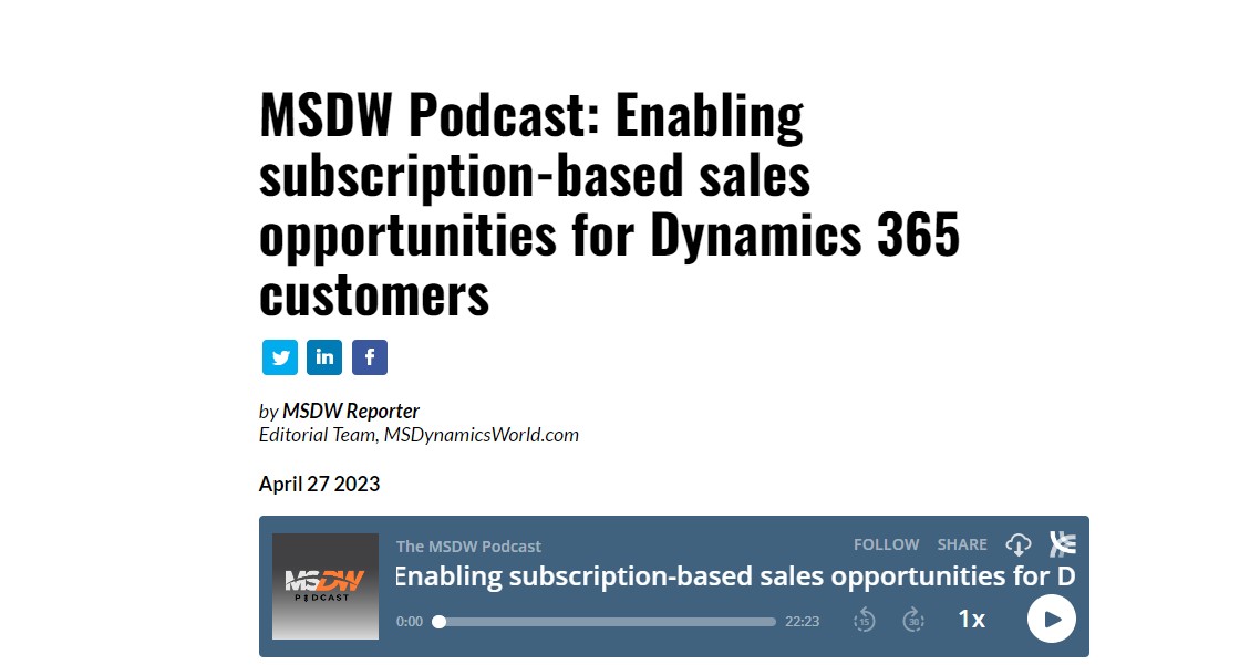 MSDynamicsWorld.com (MSDW) on LinkedIn: MSDW Podcast: Enabling ... MSDynamicsWorld.com (MSDW) on LinkedIn: MSDW Podcast: Enabling ...