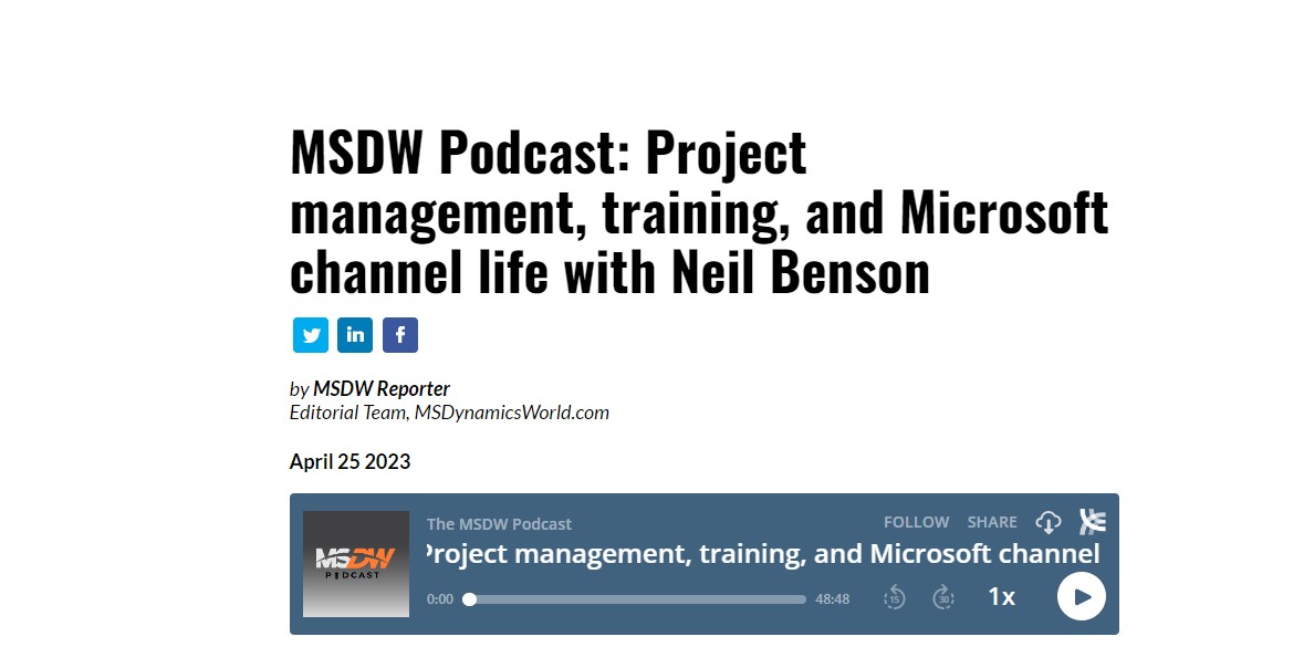 MSDynamicsWorld.com (MSDW) on LinkedIn: MSDW Podcast: Project ... MSDynamicsWorld.com (MSDW) on LinkedIn: MSDW Podcast: Project ...