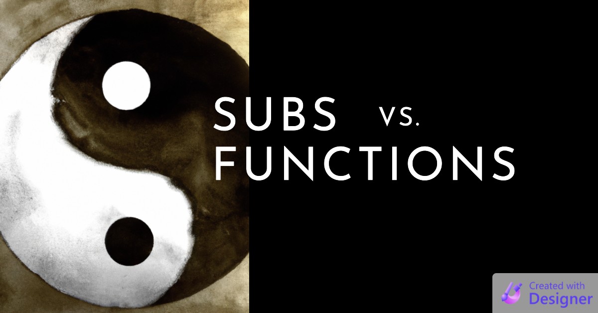 Mike Wolfe on LinkedIn: Subs vs. Functions in VBA Mike Wolfe on LinkedIn: Subs vs. Functions in VBA