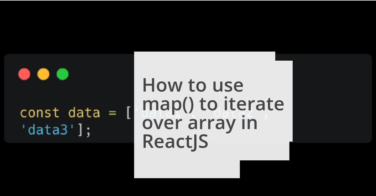 React Jobs on LinkedIn: How to use map() to iterate over array in ReactJS React Jobs on LinkedIn: How to use map() to iterate over array in ReactJS