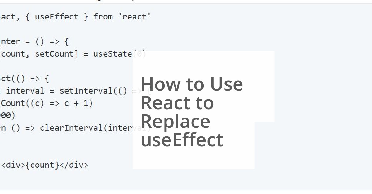 React Jobs on LinkedIn: How to Use React to Replace useEffect React Jobs on LinkedIn: How to Use React to Replace useEffect