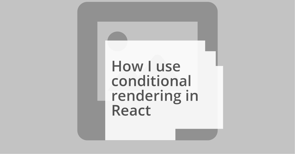 React Jobs on LinkedIn: How I use conditional rendering in React React Jobs on LinkedIn: How I use conditional rendering in React