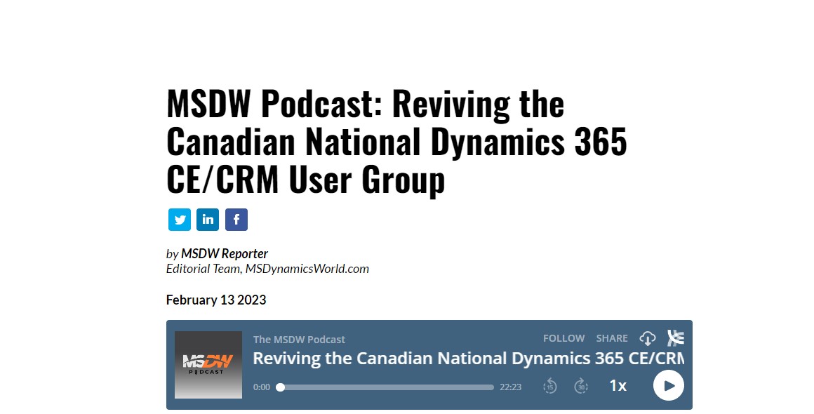 MSDynamicsWorld.com (MSDW) on LinkedIn: MSDW Podcast: Reviving the ... MSDynamicsWorld.com (MSDW) on LinkedIn: MSDW Podcast: Reviving the ...