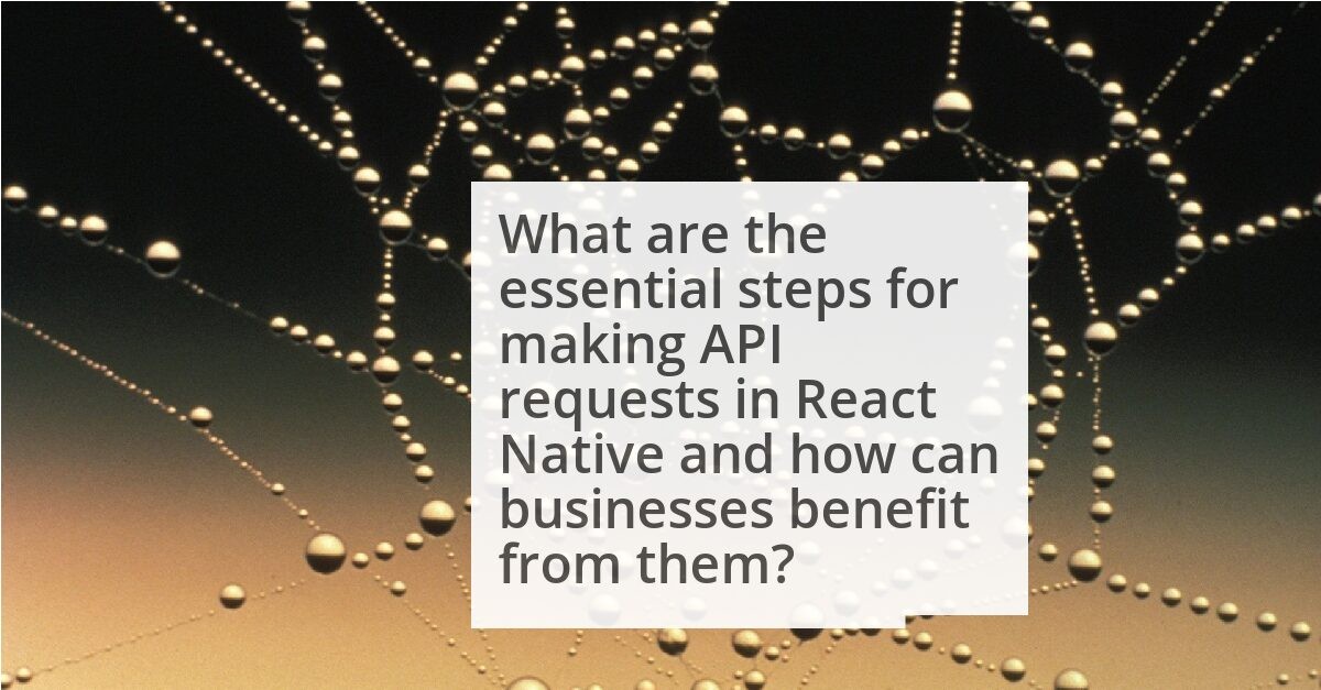 React Jobs on LinkedIn: React Native Networking – How To Perform API ... React Jobs on LinkedIn: React Native Networking – How To Perform API ...