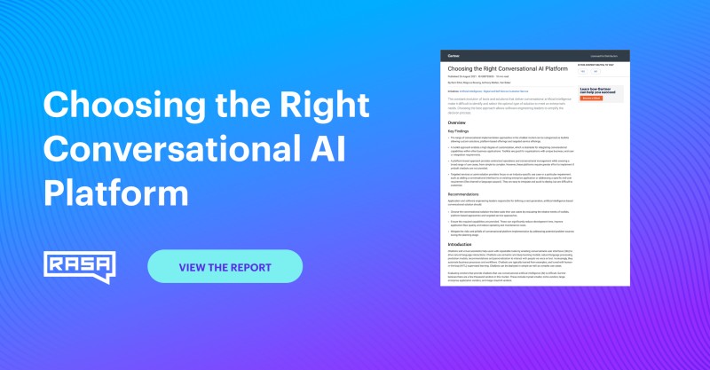 Rasa on LinkedIn: Gartner Report: Choosing the Right Conversational AI ... Rasa on LinkedIn: Gartner Report: Choosing the Right Conversational AI ...