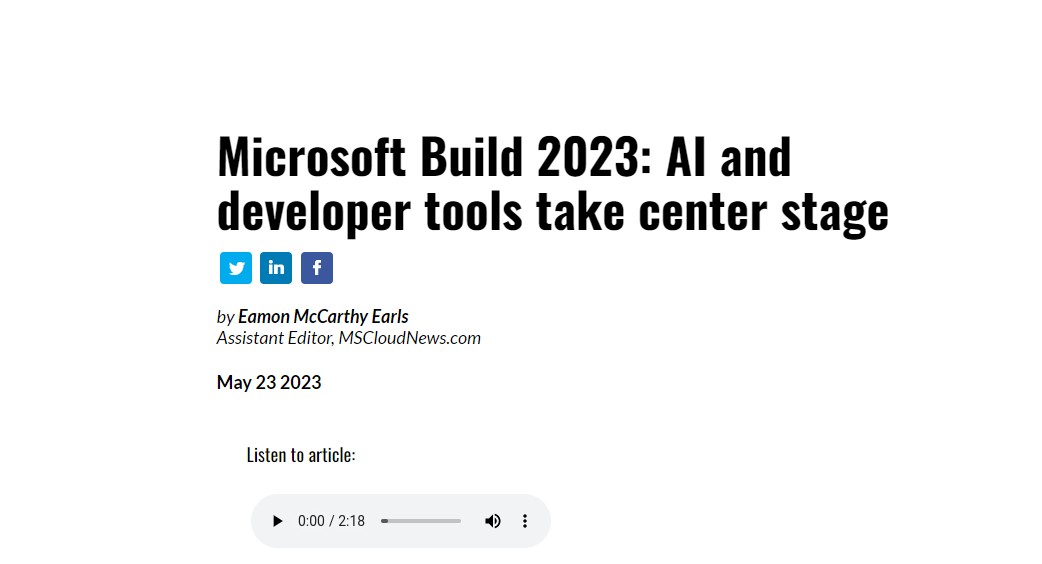 MSDynamicsWorld.com (MSDW) on LinkedIn: Microsoft Build 2023: AI and ... MSDynamicsWorld.com (MSDW) on LinkedIn: Microsoft Build 2023: AI and ...
