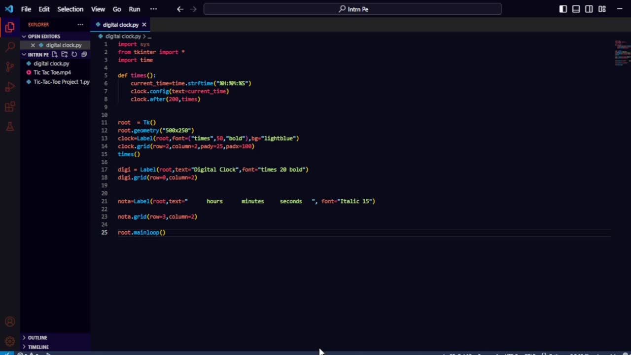 Isha Wikhar on LinkedIn: #digitalclock #python #programming #internship Isha Wikhar on LinkedIn: #digitalclock #python #programming #internship
