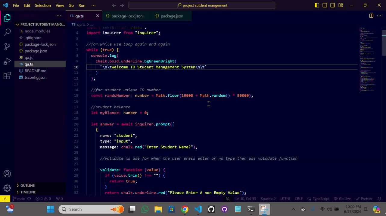Muhammad Qasim on LinkedIn: #typescript #inquirer #chalk # ... Muhammad Qasim on LinkedIn: #typescript #inquirer #chalk # ...