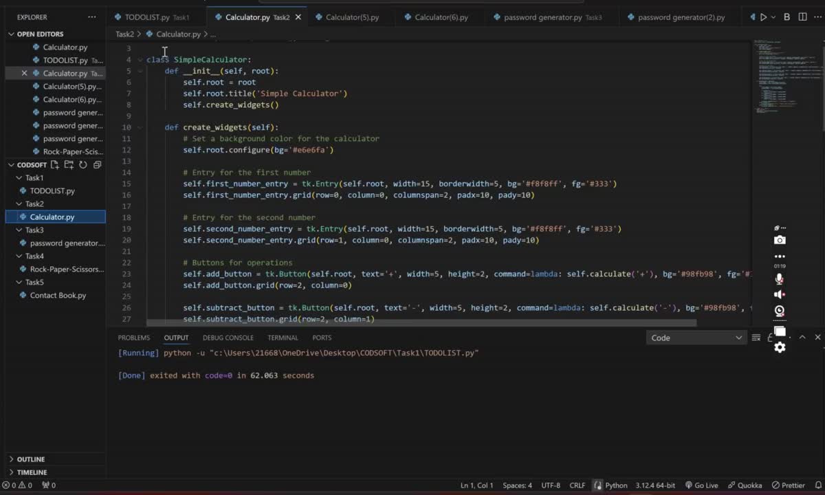 PONNAM DEEPAK Goud on LinkedIn: #calculator #python #internship #codsoft PONNAM DEEPAK Goud on LinkedIn: #calculator #python #internship #codsoft
