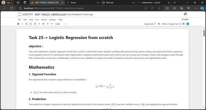 Ubaid Ullah on LinkedIn: # Logistic Regression from scratch Ubaid Ullah on LinkedIn: # Logistic Regression from scratch