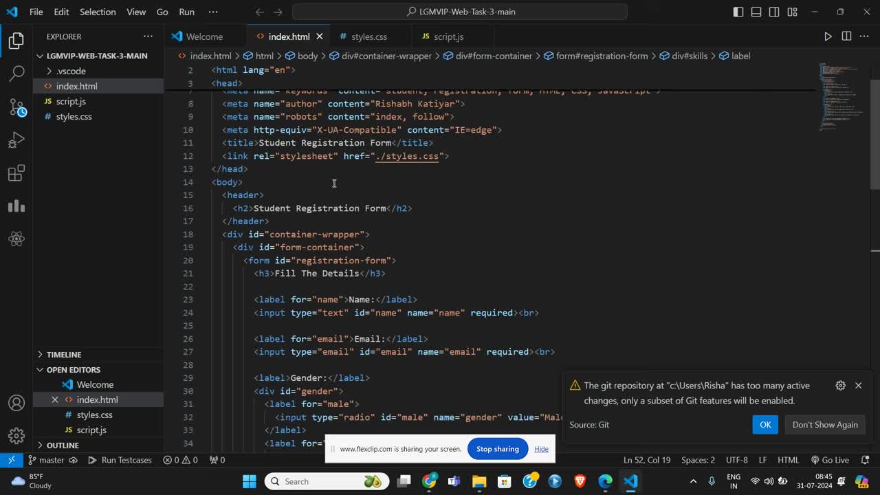 Rishabh katiyar on LinkedIn: #html #css #javascript #internlife # ... Rishabh katiyar on LinkedIn: #html #css #javascript #internlife # ...