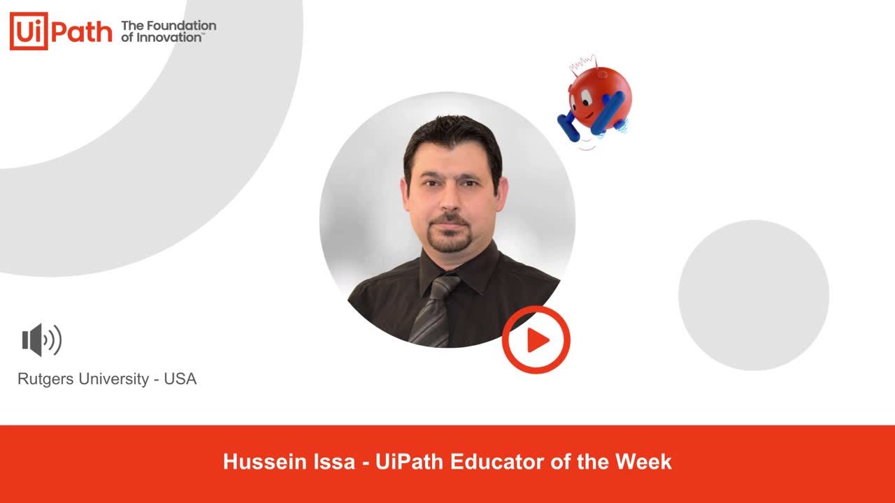 UiPath Academy on LinkedIn: UiPath Educator of the Week - Hussein Issa UiPath Academy on LinkedIn: UiPath Educator of the Week - Hussein Issa