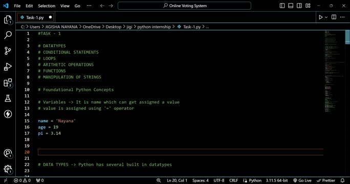 Jigisha Chanumolu on LinkedIn: #python #programming #internship # ... Jigisha Chanumolu on LinkedIn: #python #programming #internship # ...