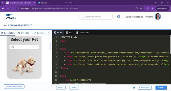 Vinotha V on LinkedIn: #day68 #ccbp #nxtwav #100dayscodechallenge #html ... Vinotha V on LinkedIn: #day68 #ccbp #nxtwav #100dayscodechallenge #html ...