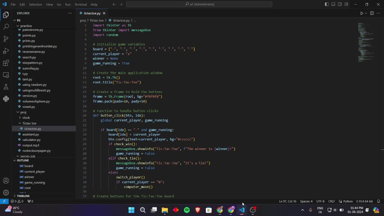 Abhishek Gadekar on LinkedIn: #python #programming #tictactoe #coding # ... Abhishek Gadekar on LinkedIn: #python #programming #tictactoe #coding # ...