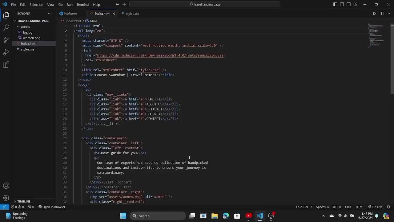 Gourav Swarnkar on LinkedIn: #landingpage #htmlcss #oasisinfobyte # ... Gourav Swarnkar on LinkedIn: #landingpage #htmlcss #oasisinfobyte # ...
