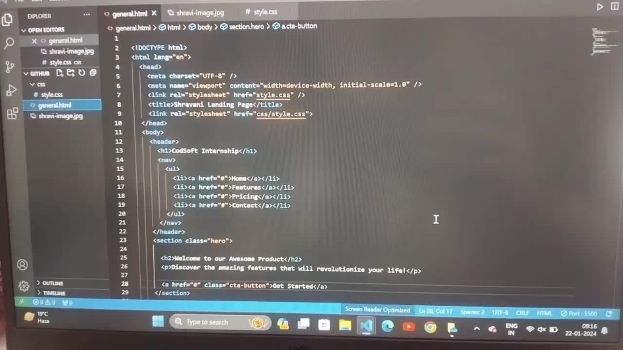 Shravani Jagtap on LinkedIn: Successfully Completed TASK1 LANDING PAGE ... Shravani Jagtap on LinkedIn: Successfully Completed TASK1 LANDING PAGE ...