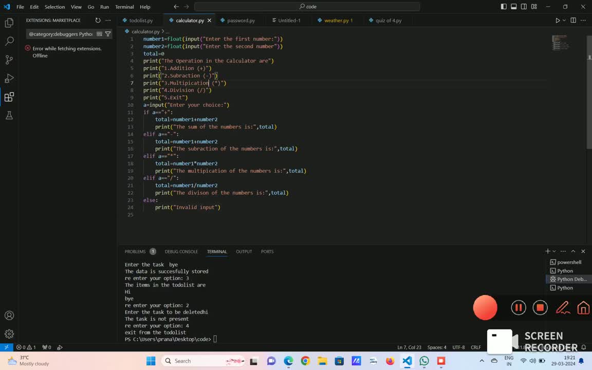 GUDIMELLA PRANAV SAI on LinkedIn: #pythonprogramming #codeway GUDIMELLA PRANAV SAI on LinkedIn: #pythonprogramming #codeway