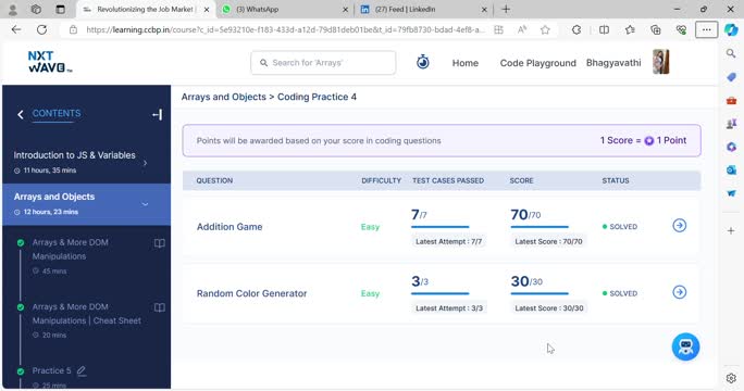 Bhagyavathi Amgoth on LinkedIn: Arrays and Objects Coding Practice 4 ... Bhagyavathi Amgoth on LinkedIn: Arrays and Objects Coding Practice 4 ...