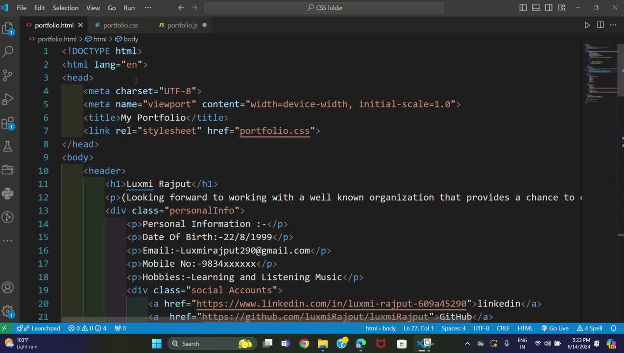 Luxmi Rajput on LinkedIn: #html #css #javascript Luxmi Rajput on LinkedIn: #html #css #javascript