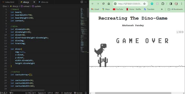 Akshansh Pandey on LinkedIn: #javascript #css #dinogame #google Akshansh Pandey on LinkedIn: #javascript #css #dinogame #google