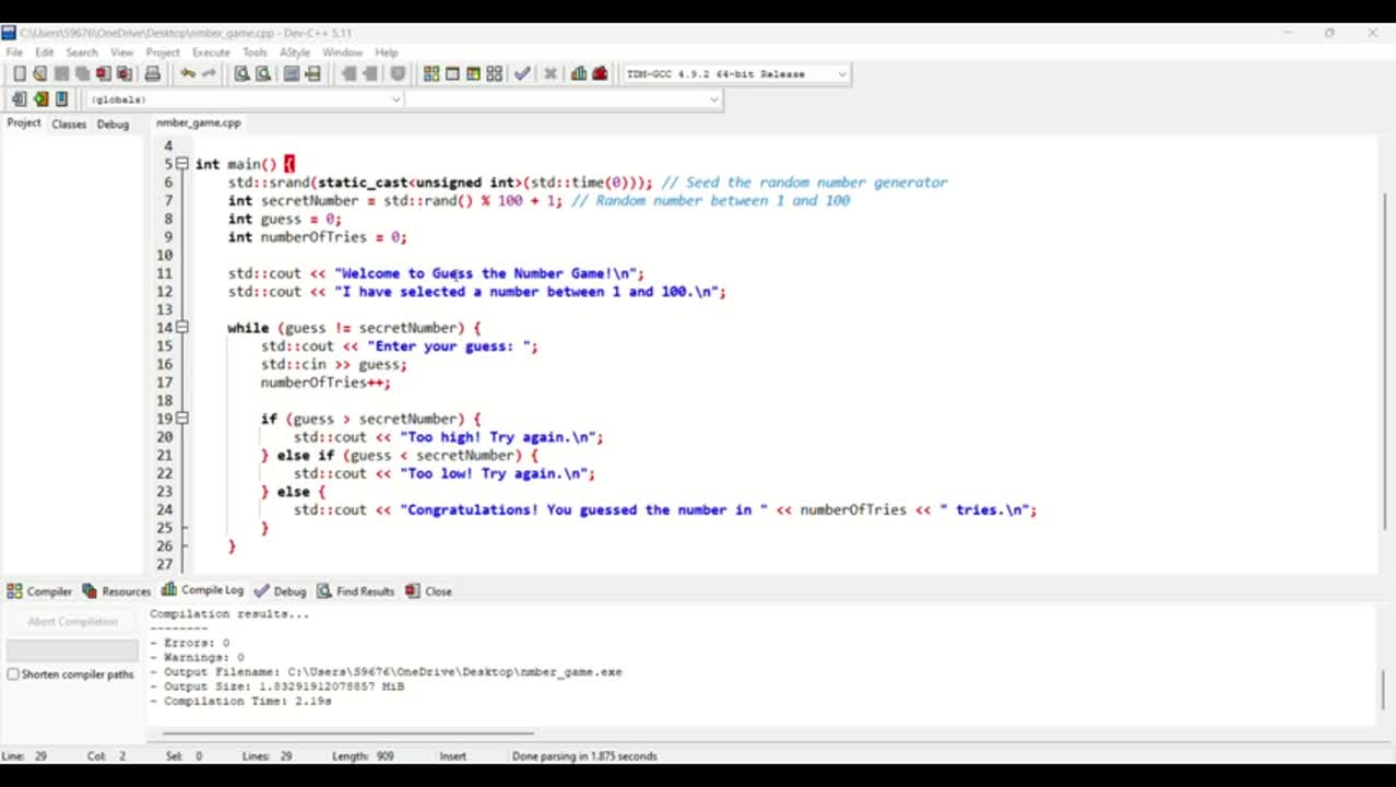Srividya Reddy on LinkedIn: #cplusplus #programming #gamedev #internpe Srividya Reddy on LinkedIn: #cplusplus #programming #gamedev #internpe