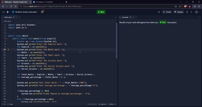 Sanjay G S on LinkedIn: #codesoftinternship #java #codsoft Sanjay G S on LinkedIn: #codesoftinternship #java #codsoft