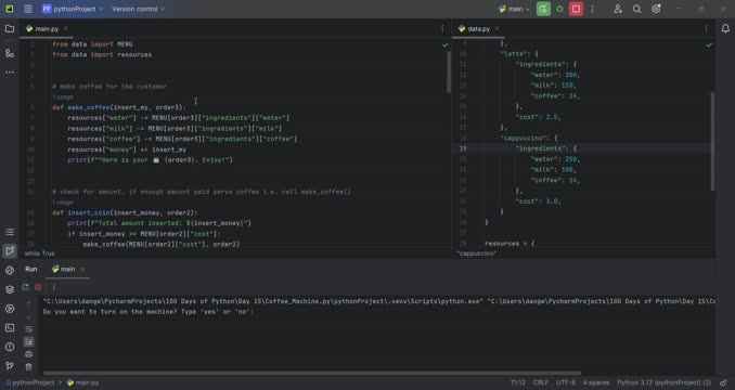 Shivam Dangwal on LinkedIn: Python Project: Coffee Machine Tasks: 1 ... Shivam Dangwal on LinkedIn: Python Project: Coffee Machine Tasks: 1 ...