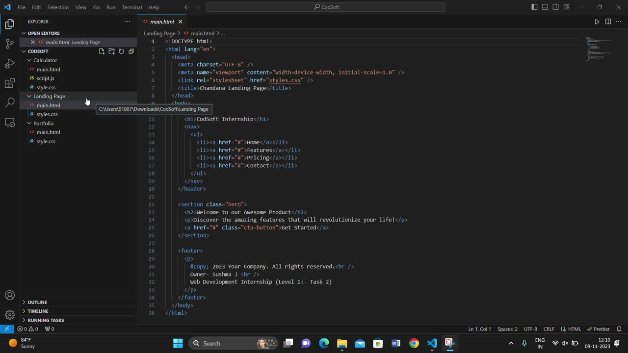 Sushma jangam on LinkedIn: #codsoft #webdevelopment Sushma jangam on LinkedIn: #codsoft #webdevelopment