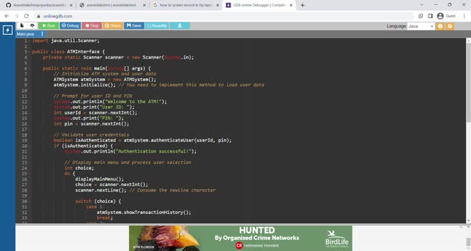 Araveti Lakshmi priyanka on LinkedIn: atm interface in Java development Araveti Lakshmi priyanka on LinkedIn: atm interface in Java development