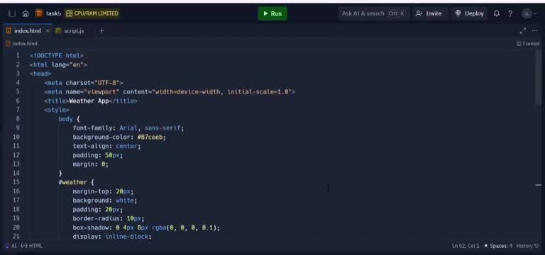 Jeevasri J on LinkedIn: #internship #webdevelopment #weatherapp Jeevasri J on LinkedIn: #internship #webdevelopment #weatherapp